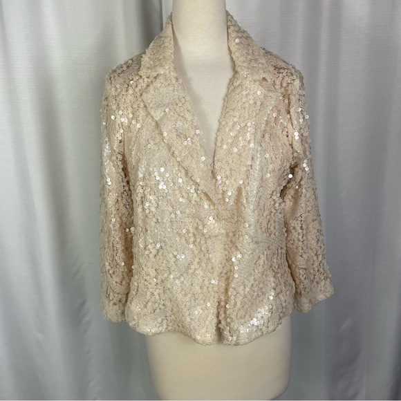 Willow & Clay | Jackets & Coats | Willow Clay Blush Sequin Jacket L ...